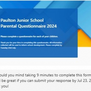 Paulton Junior School - Parent Questionnaire 2024